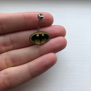 DC Comics | Jewelry | Silver Enamel Batman Bellybutton Ring | Poshmark